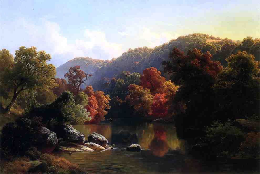 Paul Weber Autumn on the River Canvas Print – Art MegaMart