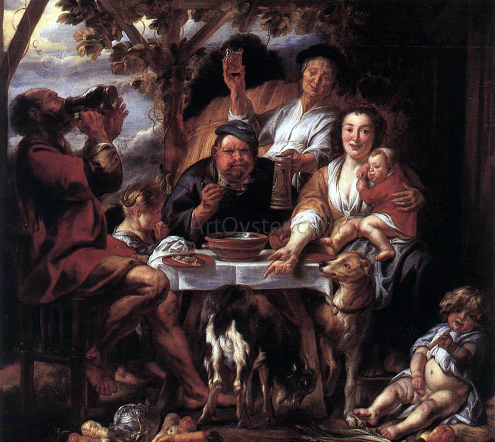 Jacob Jordaens Eating Man Canvas Print – Art MegaMart