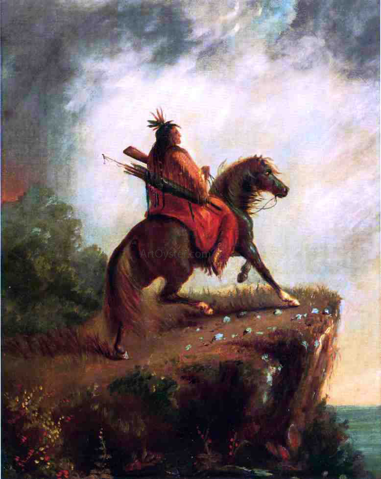 Alfred Jacob Miller Indian Scout on Horse Back Canvas Print – Art MegaMart