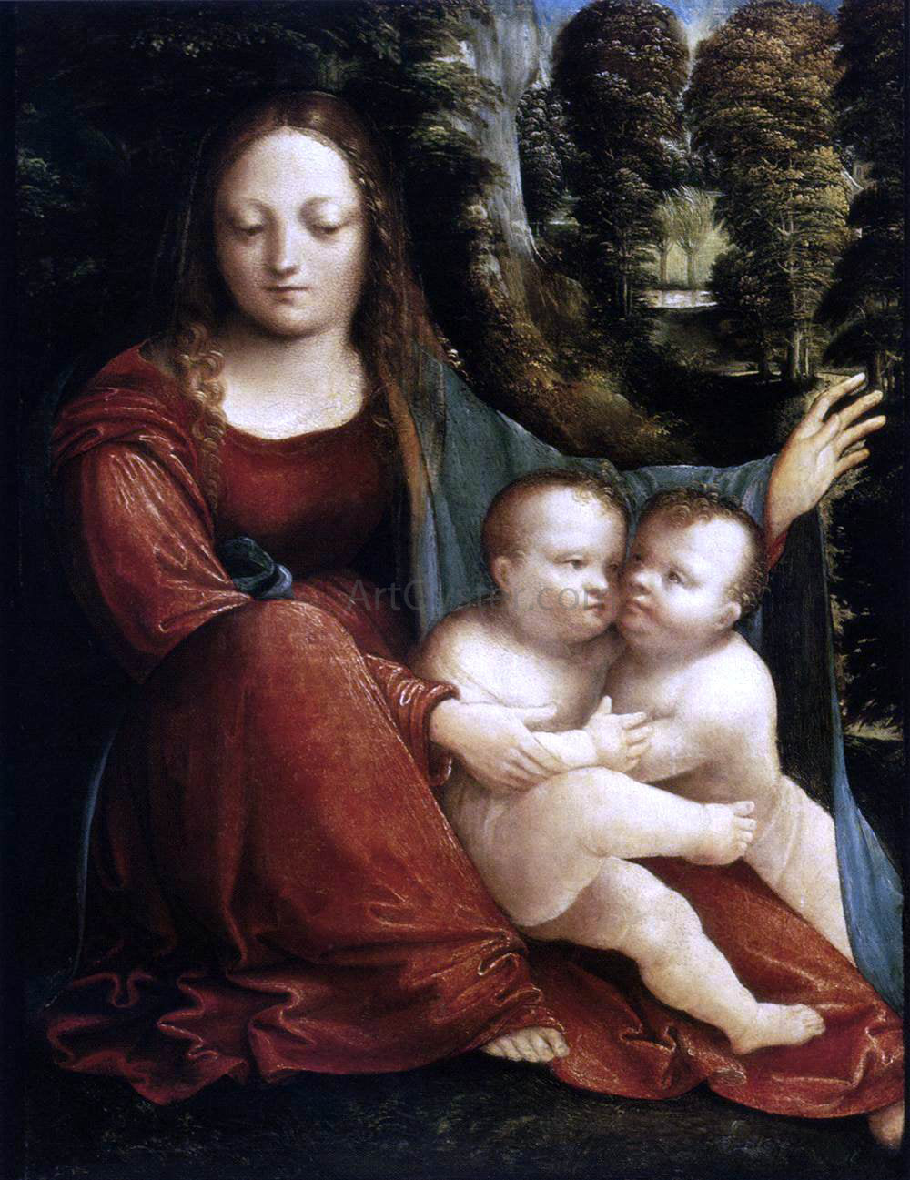 Martino Piazza Da Lodi Madonna and Child with the Infant St John Canvas ...