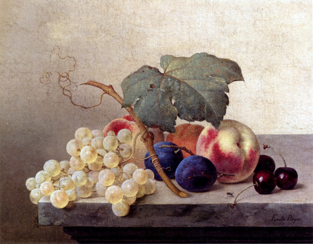 Emilie Preyer Still Life With Grapes, Peaches, Plums And Cherries ...