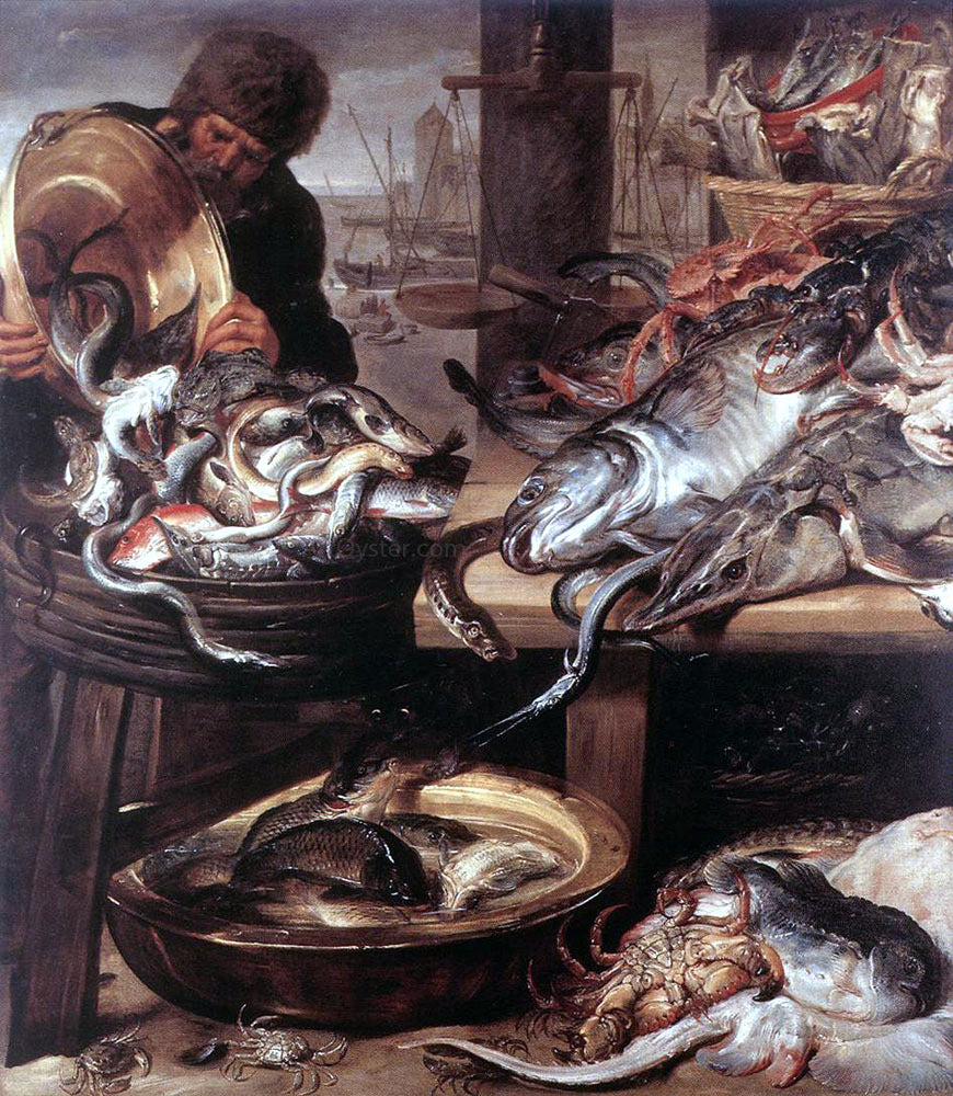 Frans Snyders The Fishmonger Canvas Print – Art MegaMart